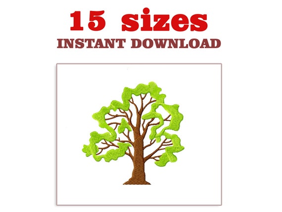 Oak Tree Embroidery Design File Oak Machine Embroidery Design - Etsy