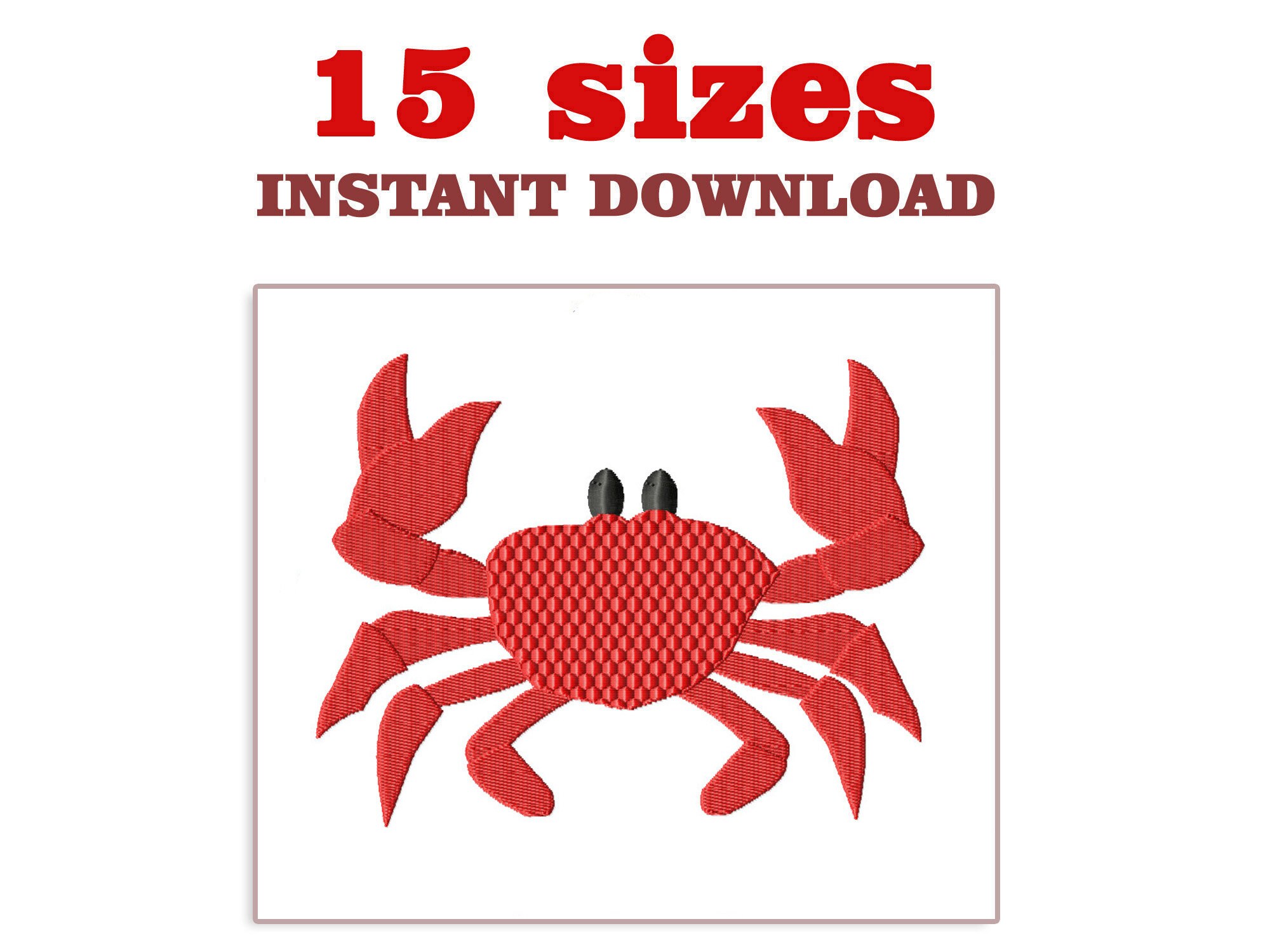 Crab Machine Embroidery Design (digital Download) - Etsy