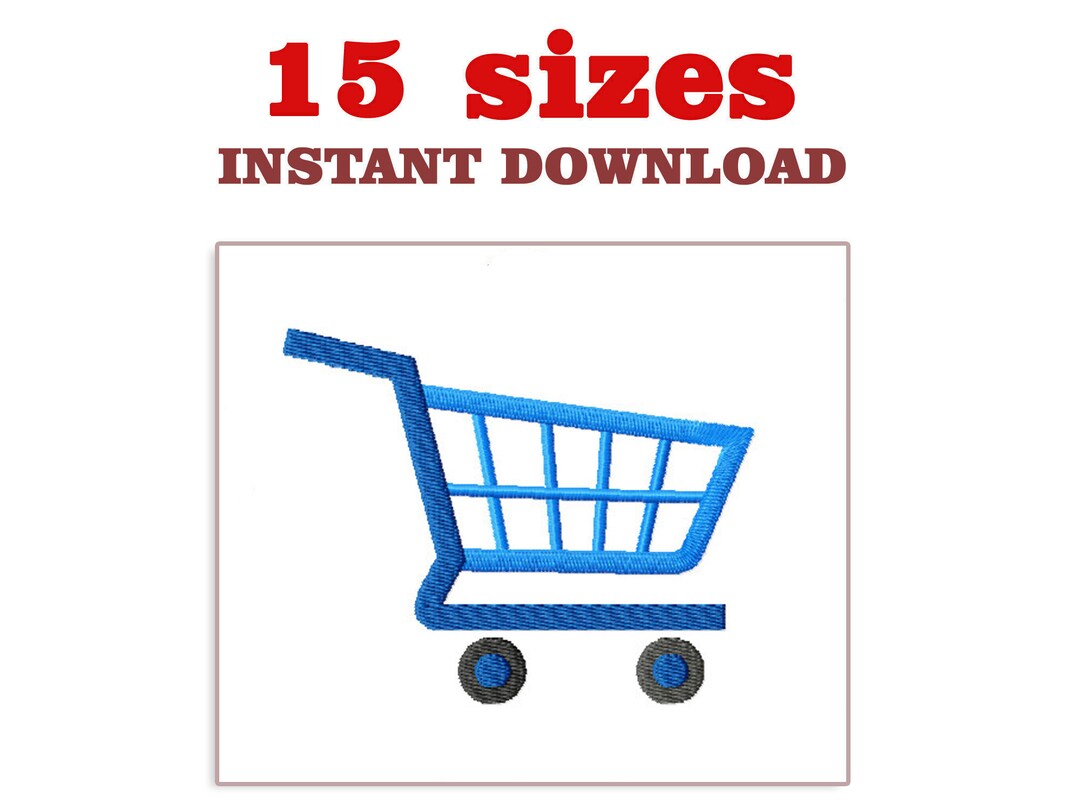 Shopping Cart Embroidery Design File, Shopping Cart Download Embroidery ...
