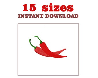 Pepper Embroidery Design, Red Pepper Embroidery, Machine Embroidery ...