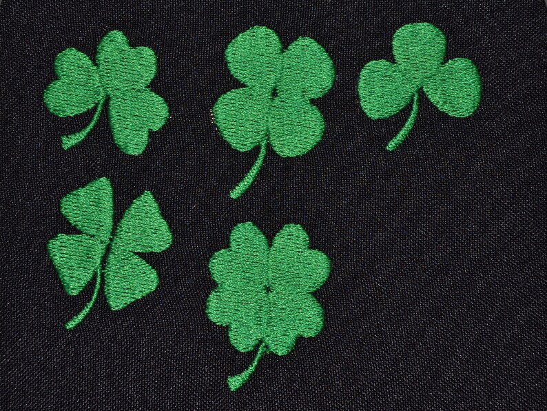 Leaf Clover Embroidery Design Clover Set of 5 Four Leaf | Etsy