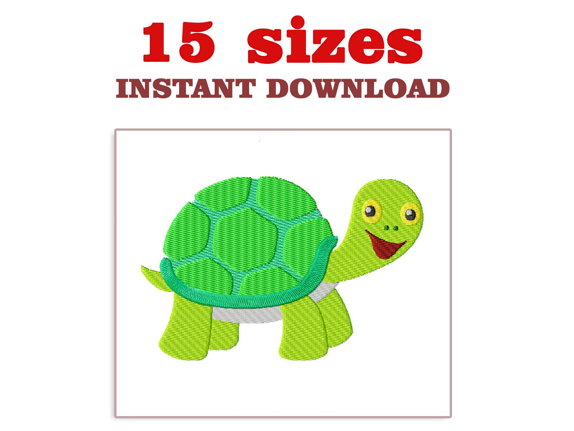 Turtle Embroidery Design File Turtle Machine Embroidery - Etsy