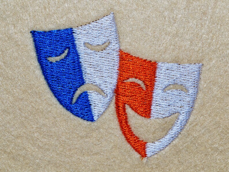Comedy Tragedy Masks Embroidery Design Download Embroidery - Etsy