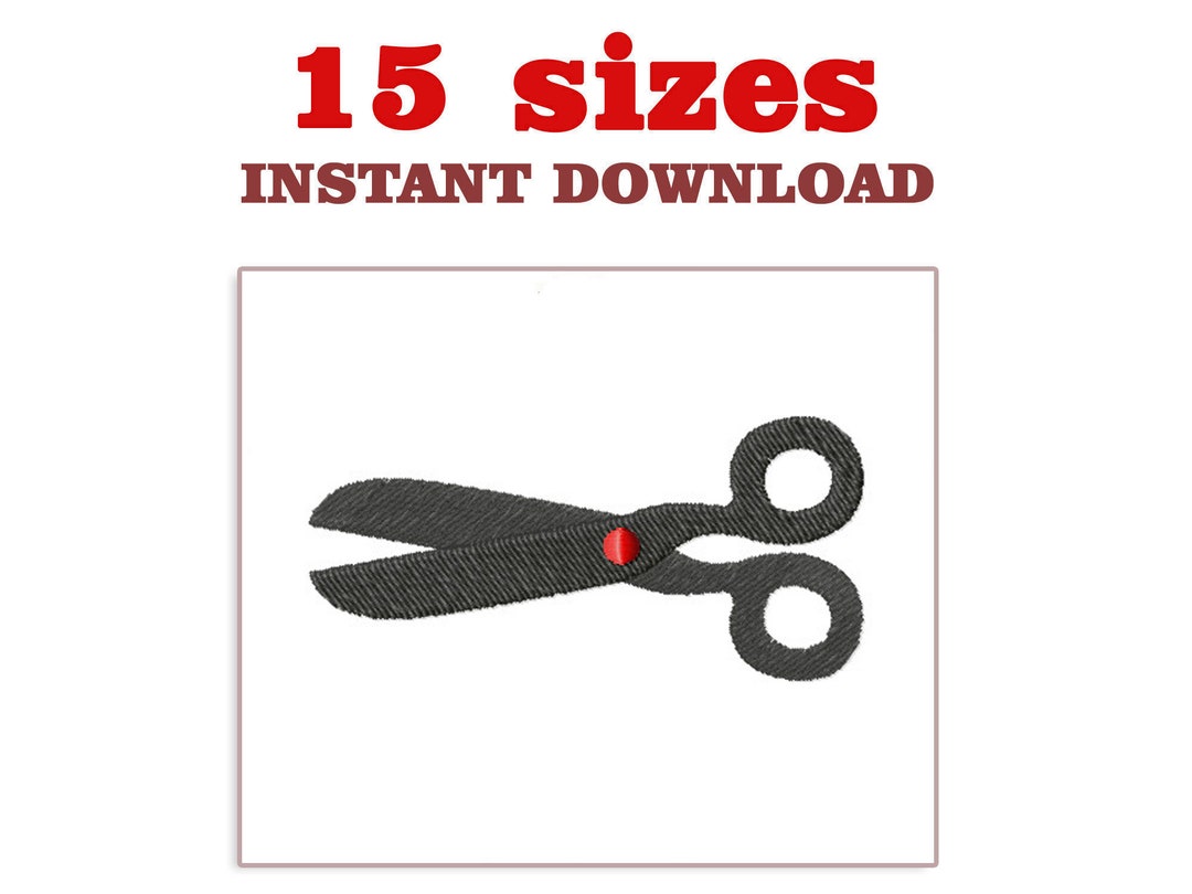 Scissors Embroidery Design File, Mini Scissors Embroidery Machine ...