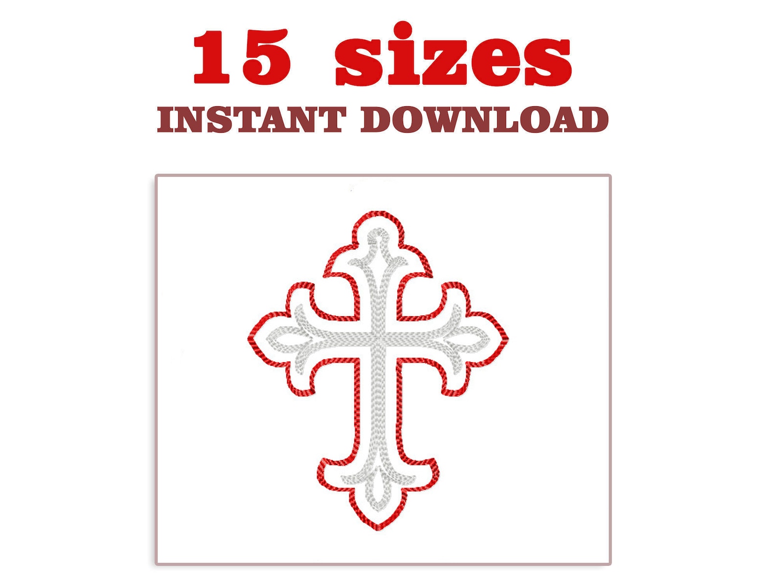 Cross Embroidery Design File Christian Cross Machine | Etsy