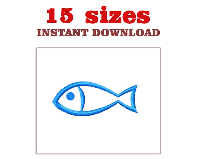 Fish Embroidery Design File, Fish Outline Machine Embroidery Design ...