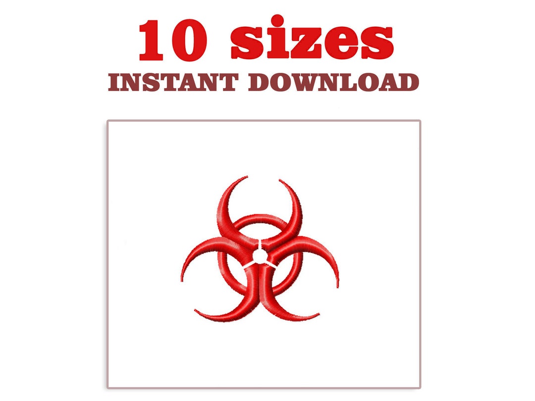 Biohazard Symbol Embroidery Design: Machine Embroidery File (digital ...