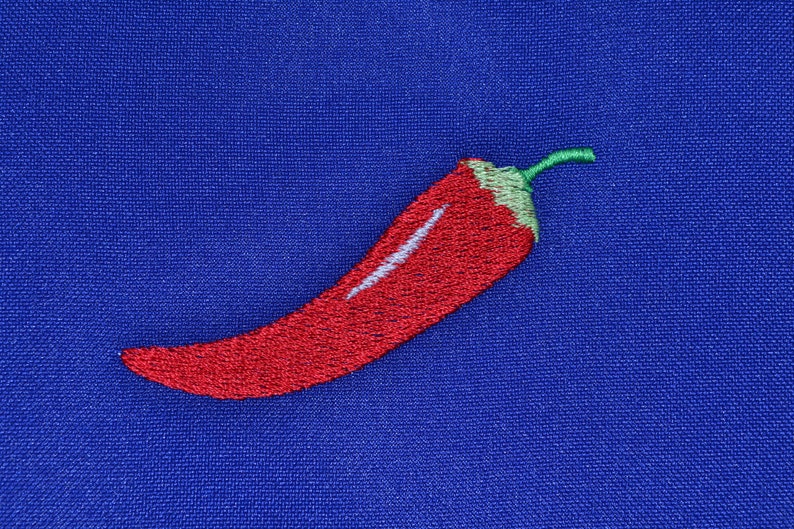 Pepper Embroidery Design Red Pepper Embroidery Machine | Etsy