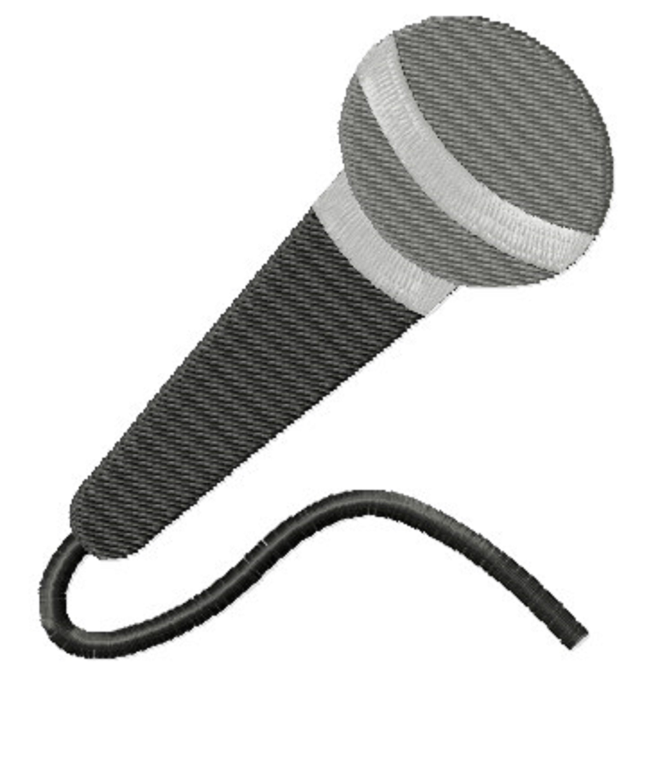 Microphone Embroidery Design: Machine Embroidery File (digital Download ...
