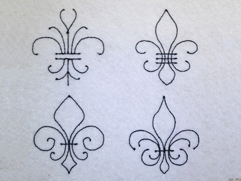 Fleur De Lis Embroidery Designs Fleur De Lis Embroidery Set - Etsy