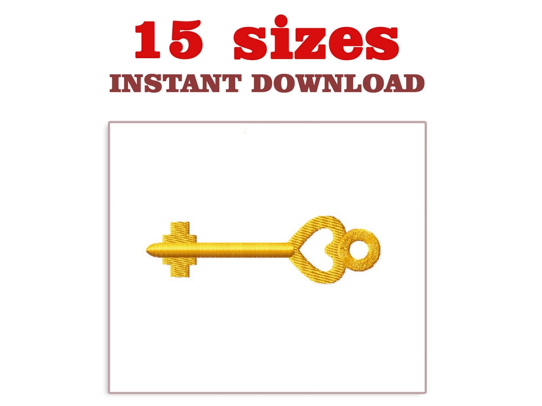 Vintage Key Embroidery Design File, Vintage Key Machine Embroidery ...