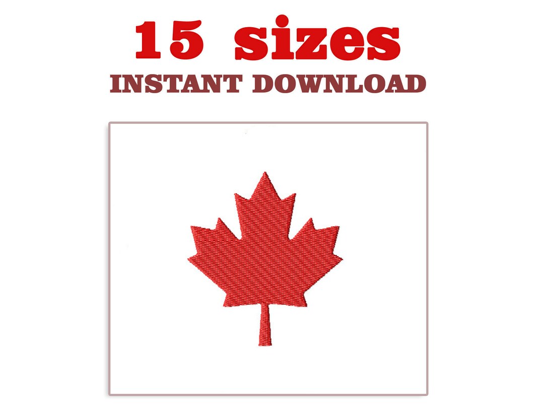 Canadian Maple Leaf Embroidery Design (digital Download) - Etsy