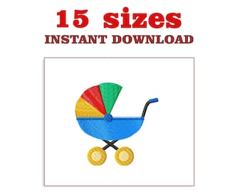 Baby Carriage Sketch Machine Embroidery Design - Etsy