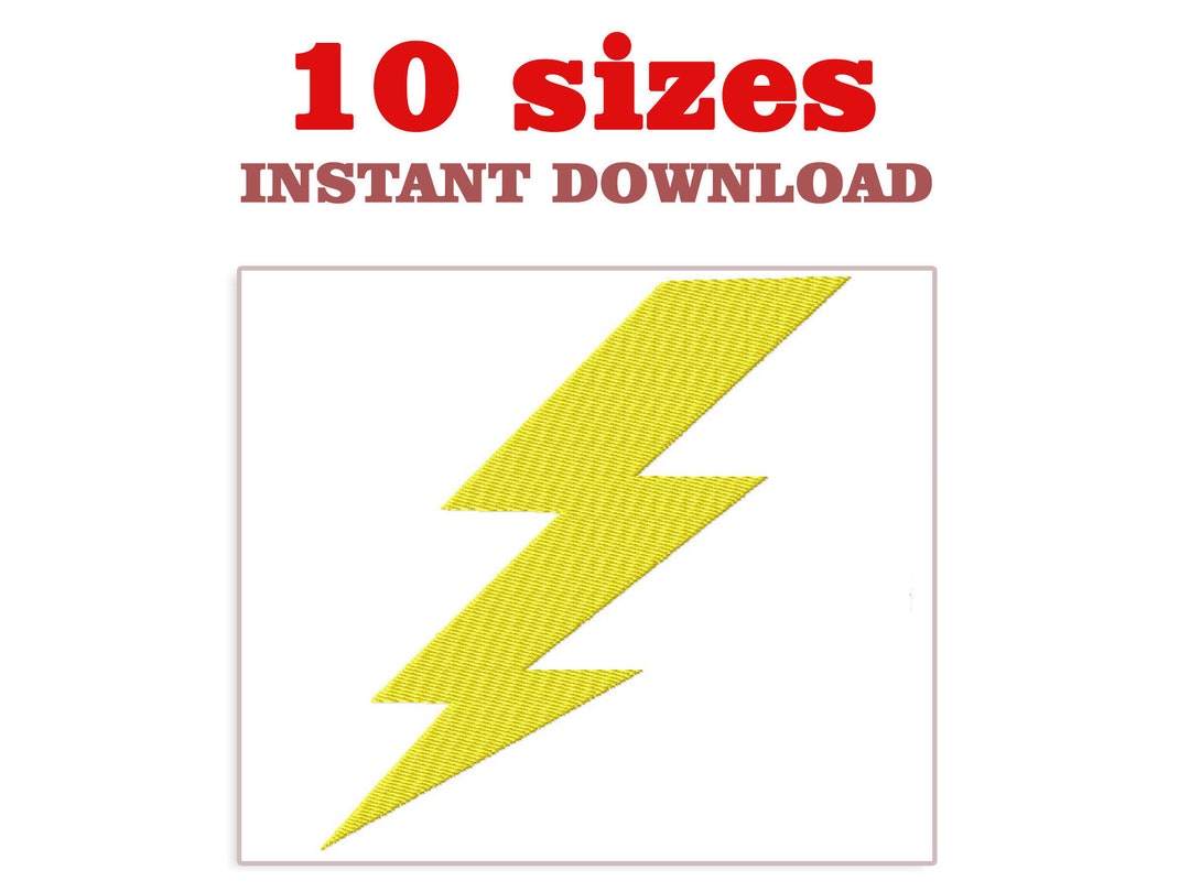 Lightning Embroidery Design, Download Embroidery, Machine Embroidery ...