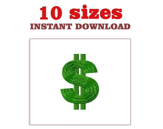 Dollar Sign Digital Download for Embroidery Machines - Etsy Canada