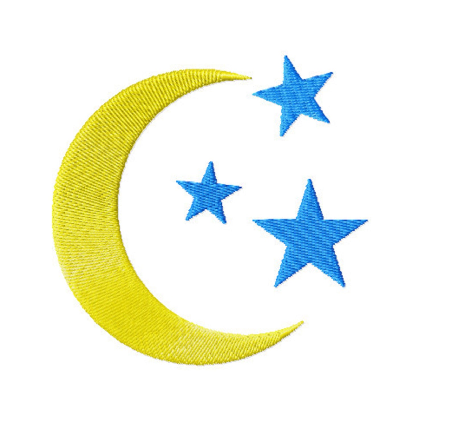 Moon and Stars Embroidery Design Moon and Stars Embroidery - Etsy