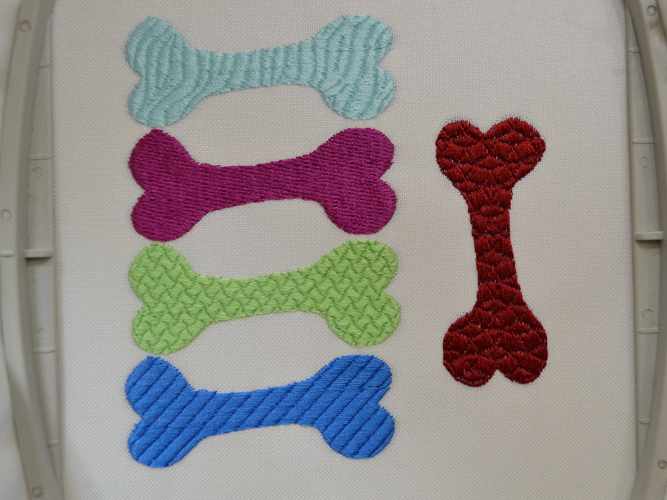 Dog bone embroidery designs file 5 options fill Dog bone | Etsy