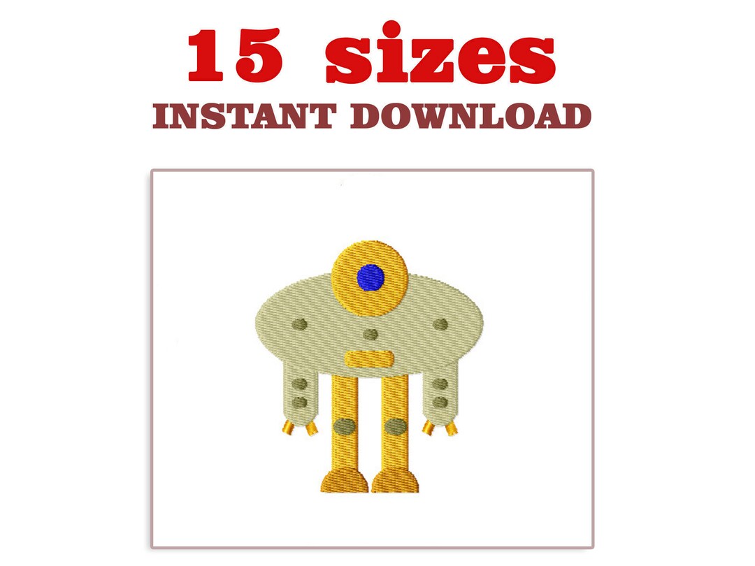 Robot Embroidery Design, Robot Machine Embroidery Design File, Download ...