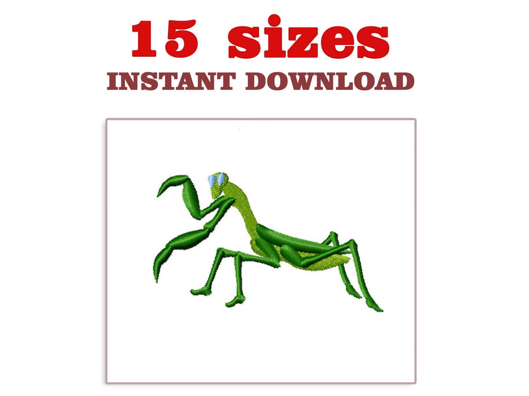Praying Mantis Embroidery Design File : (instant Download) - Etsy