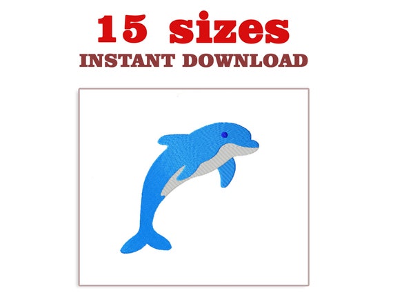 Dolphin Embroidery Design Download Embroidery Dolphin | Etsy