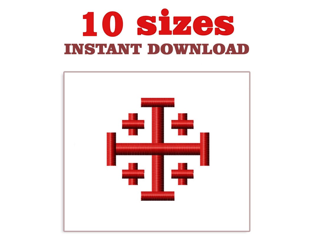 Jerusalem Cross Satin Stitch Embroidery Design (digital Download) - Etsy