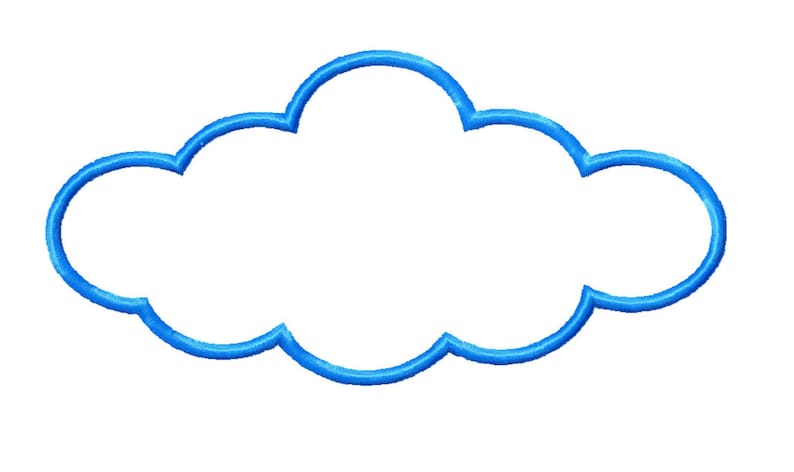 Cloud Applique Embroidery Design Download Applique Machine - Etsy