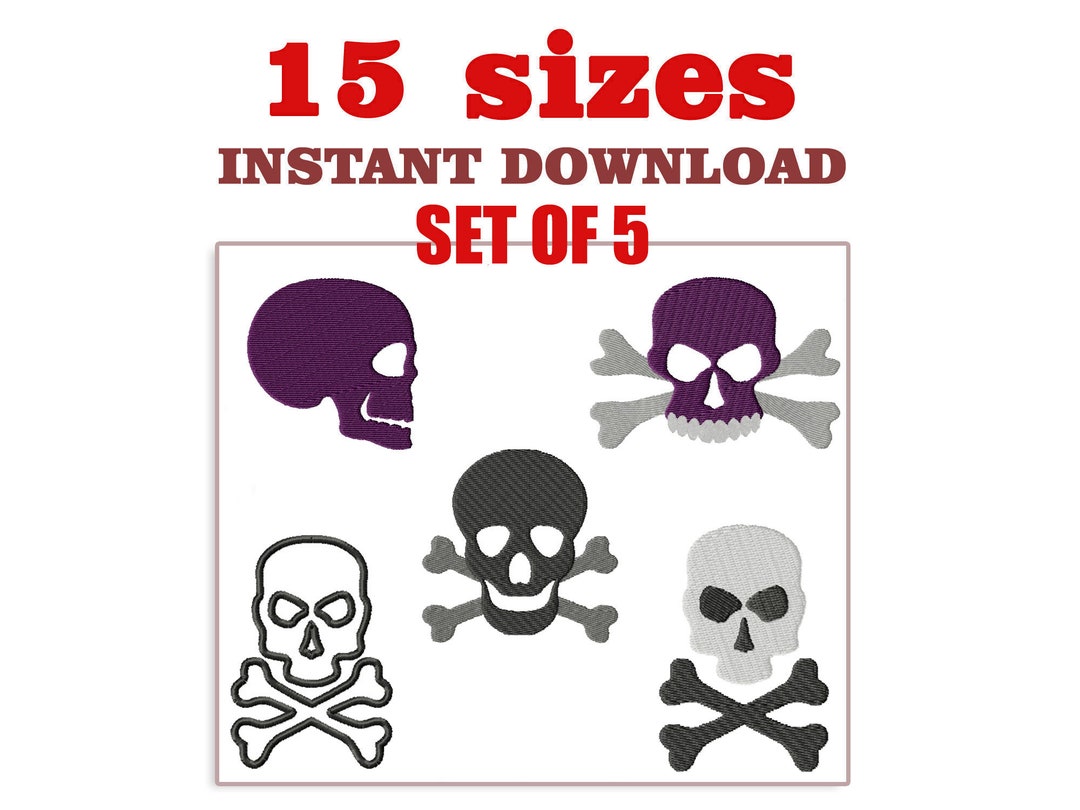 Skull Embroidery Design File, Skull Design, Skull Machine Embroidery ...