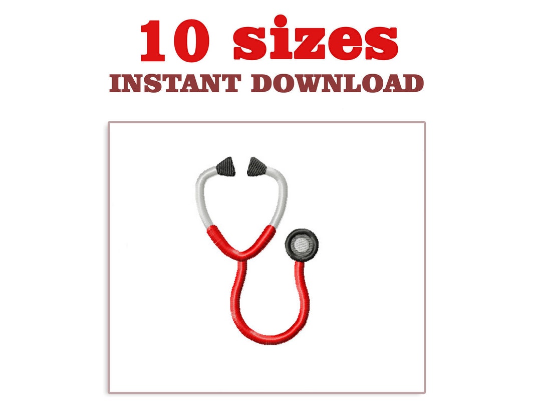 Stethoscope Embroidery Design: Medical Machine Embroidery (digital ...