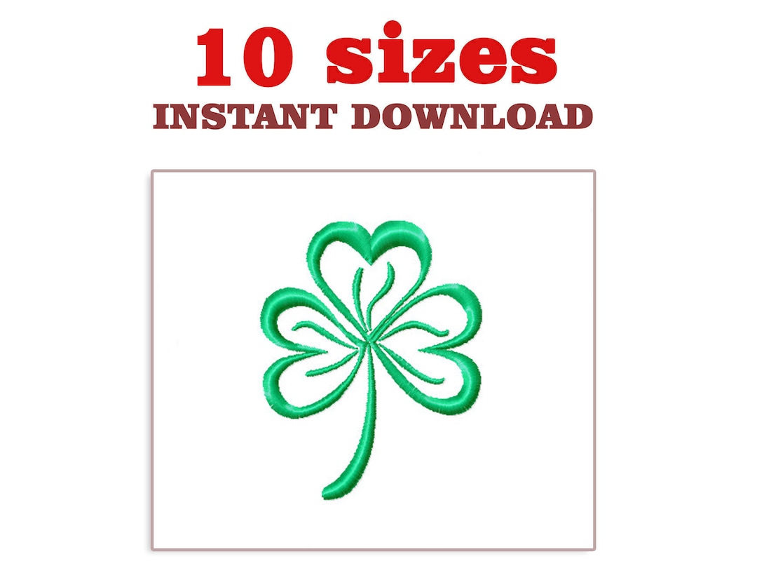 Leaf Clover Embroidery Design File, Leaf Clover Machine Embroidery ...