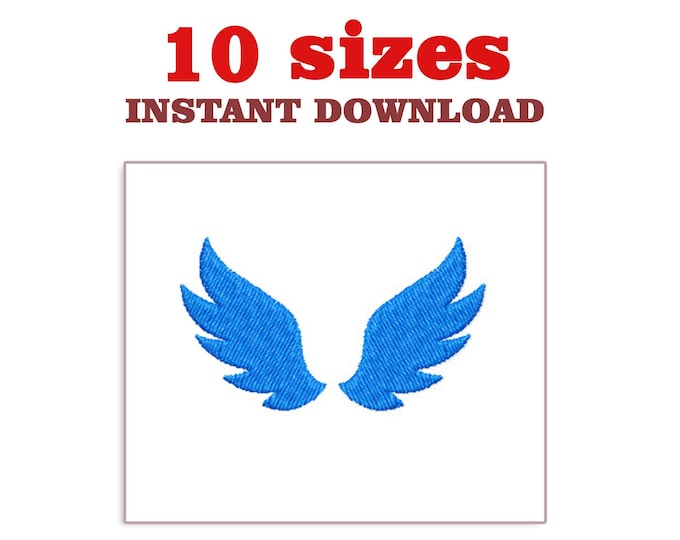Angel Wings Machine Embroidery Design, 10 Sizes, Angel Embroidery ...