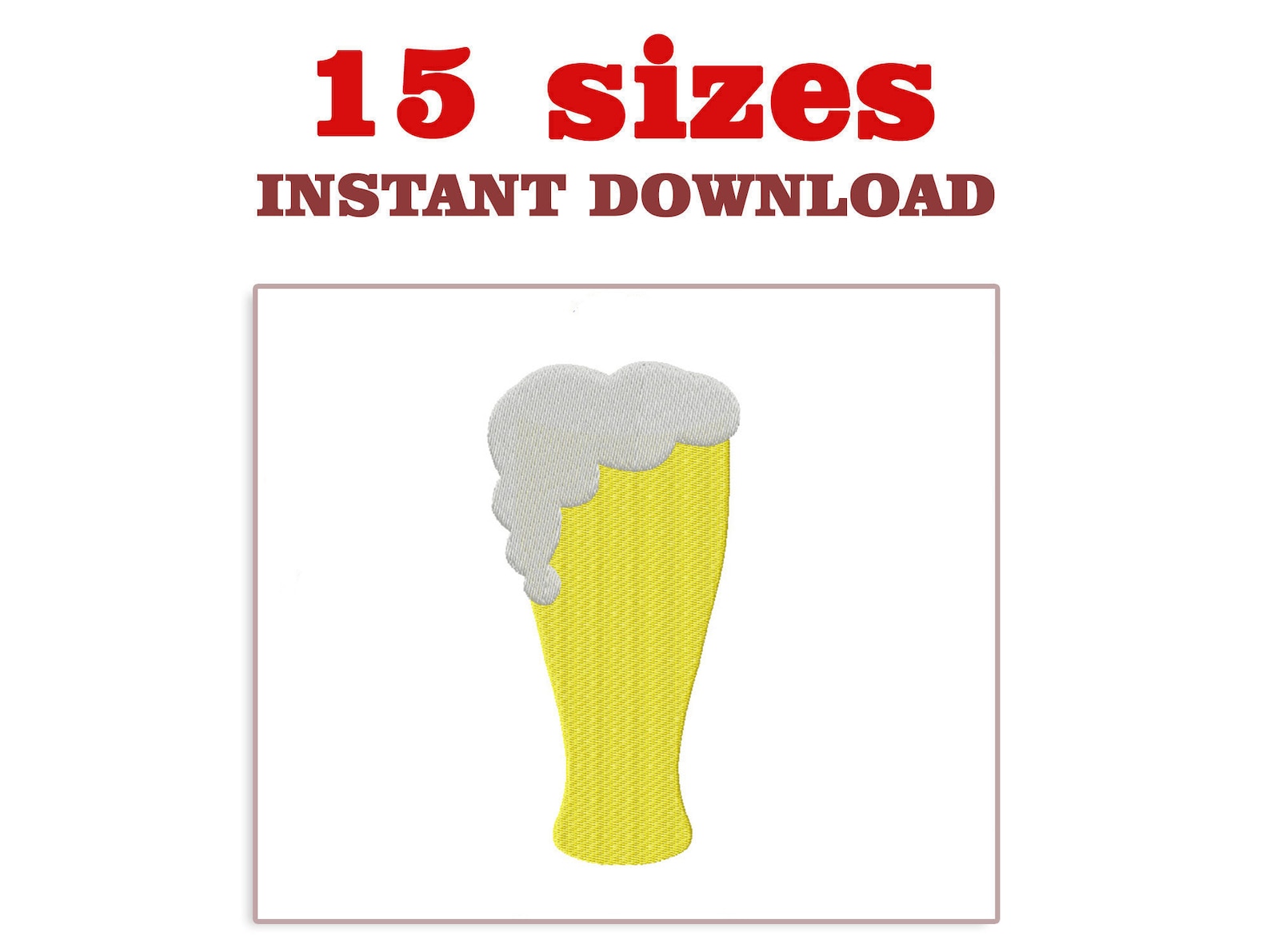 Beer Embroidery Designs Beer in a Glass Embroidery Beer Mug - Etsy