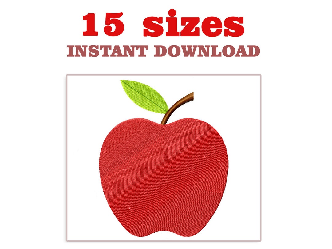 Apple Embroidery Design: Machine Embroidery (digital Download) - Etsy