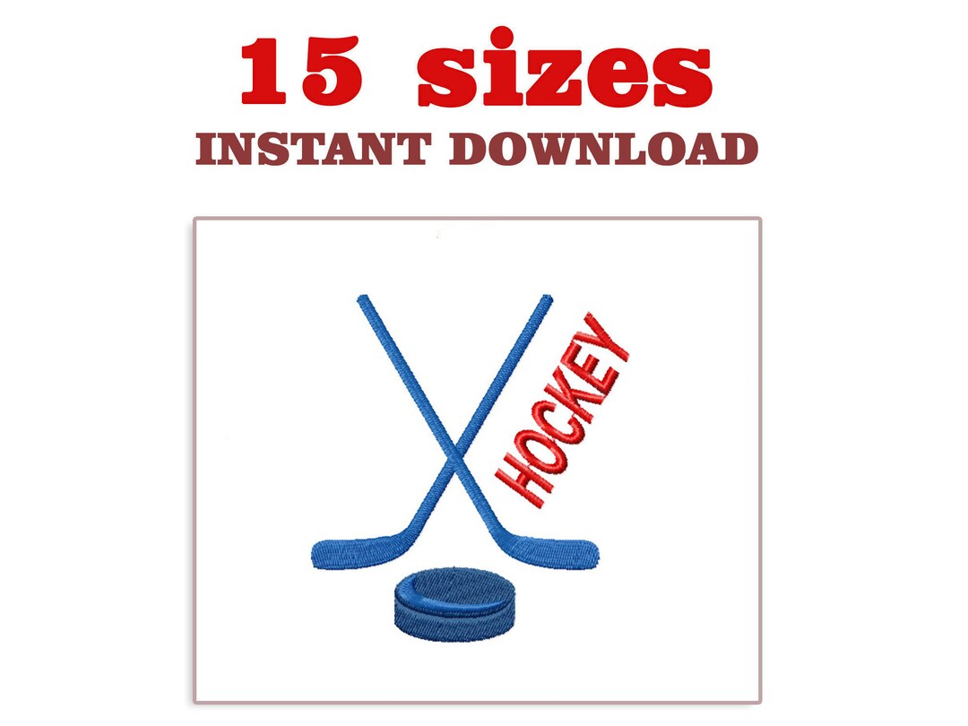 Hockey Embroidery Designs, Hockey Embroidery File, Stick and Puck ...