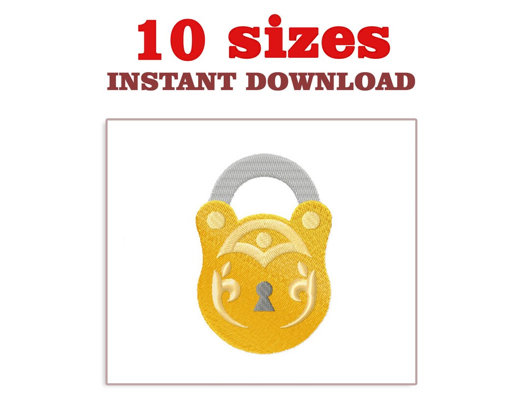 Lock Embroidery Designs File, Lock Embroidery, Machine Embroidery ...