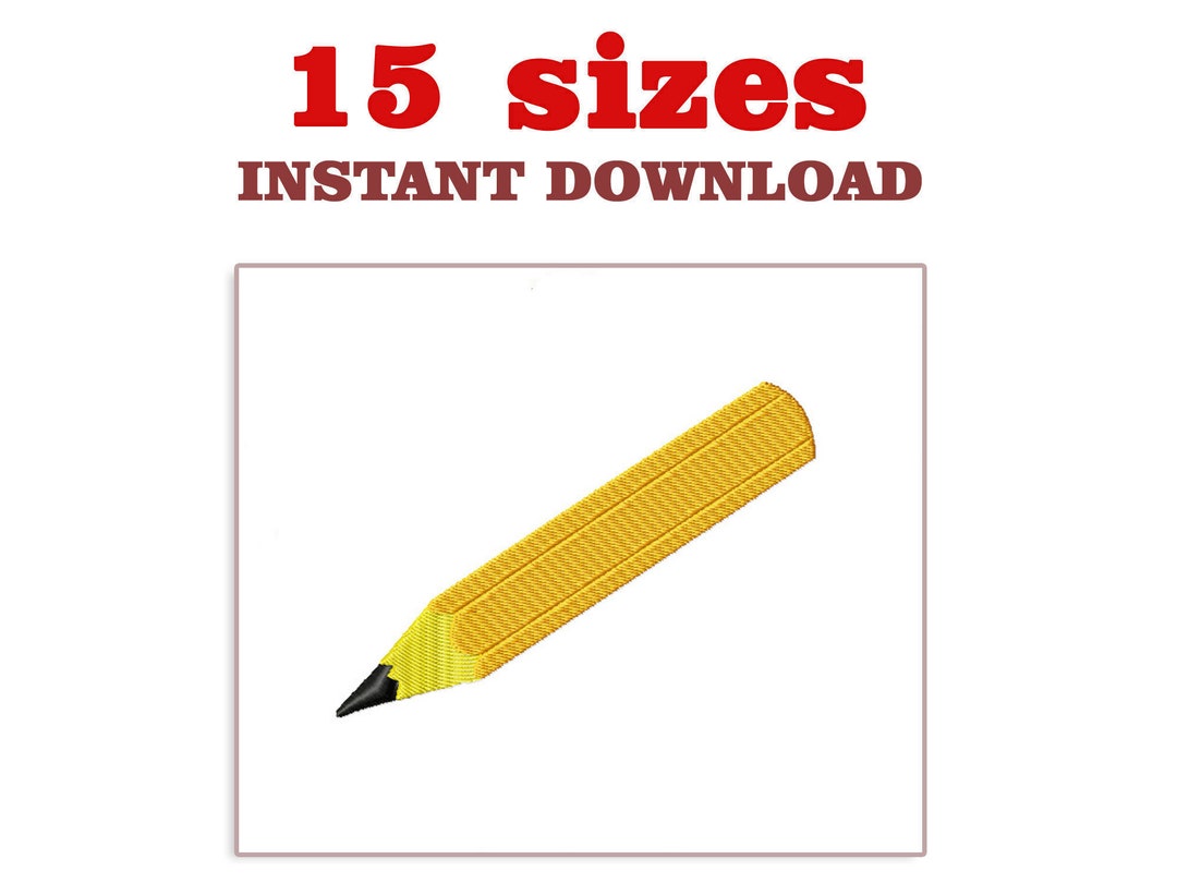 Pencil Embroidery Designs, Mini Pencil Embroidery (width From 30 Mm to ...