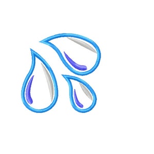 Water Droplets Applique Embroidery Design (digital Download) - Etsy