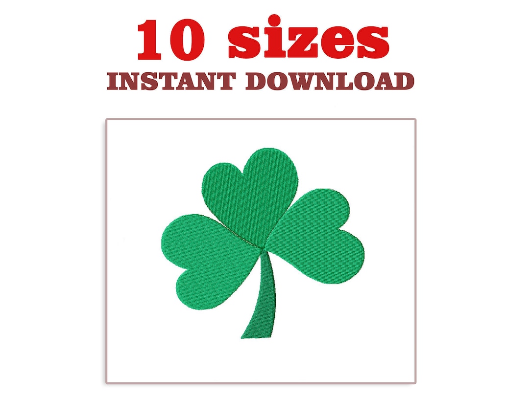 Clover Embroidery Design: Three Leaf Clover Machine File (digital ...