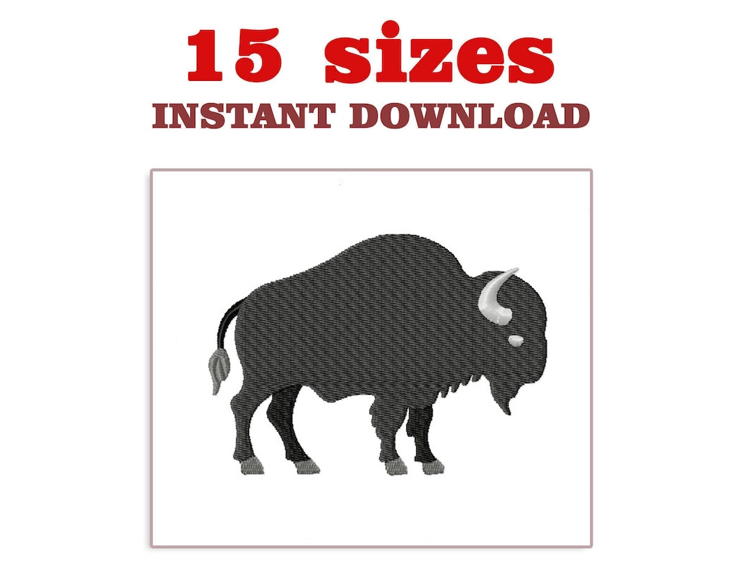 Buffalo Embroidery Designs File, Buffalo Embroidery, Machine Embroidery ...