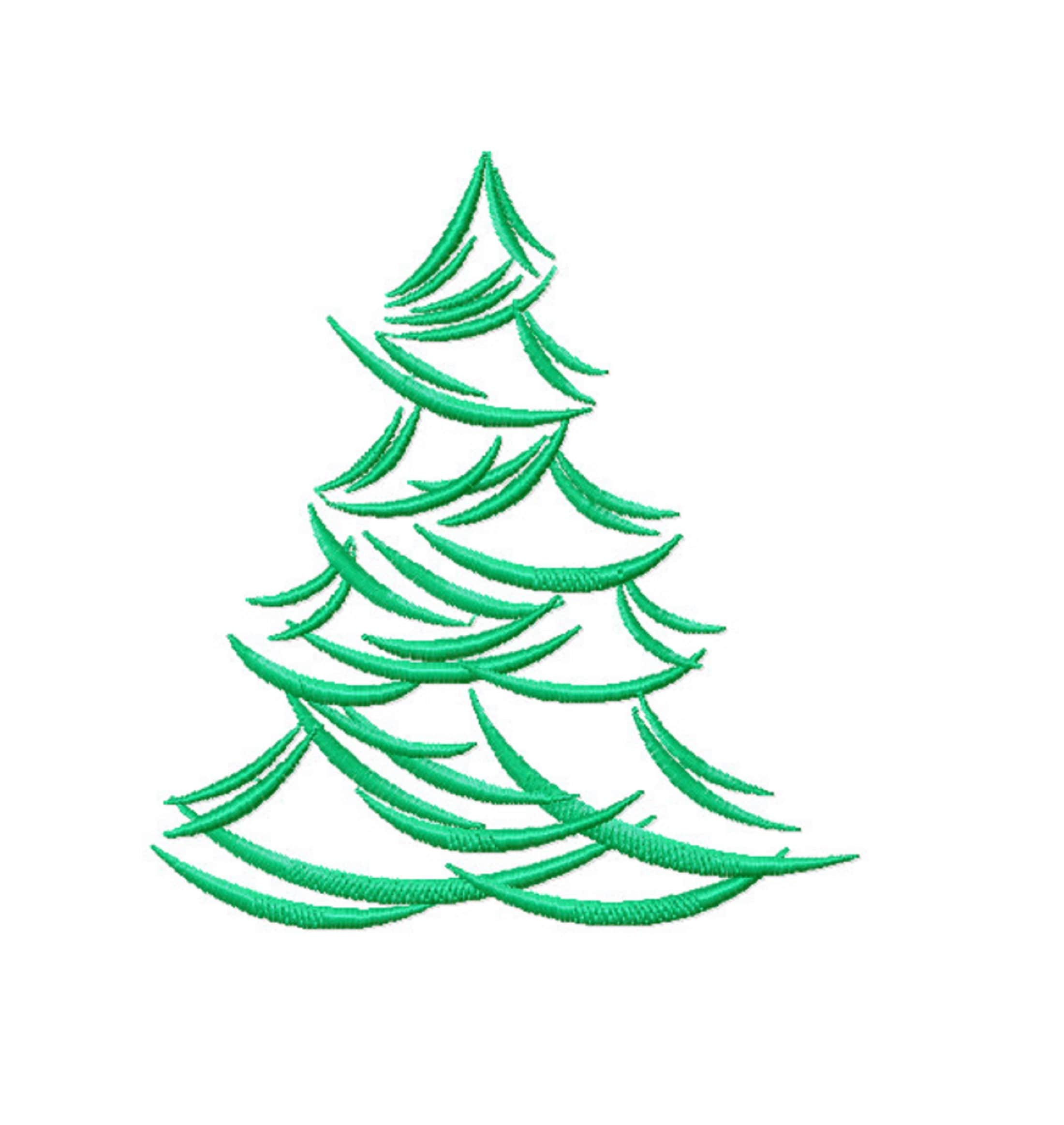 Christmas Tree Embroidery Design Christmas Tree Set of 6 - Etsy