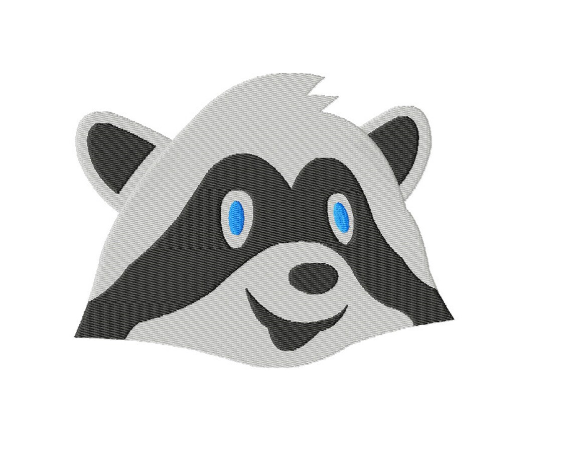 Raccoon head Embroidery Design Raccoon Design machine | Etsy