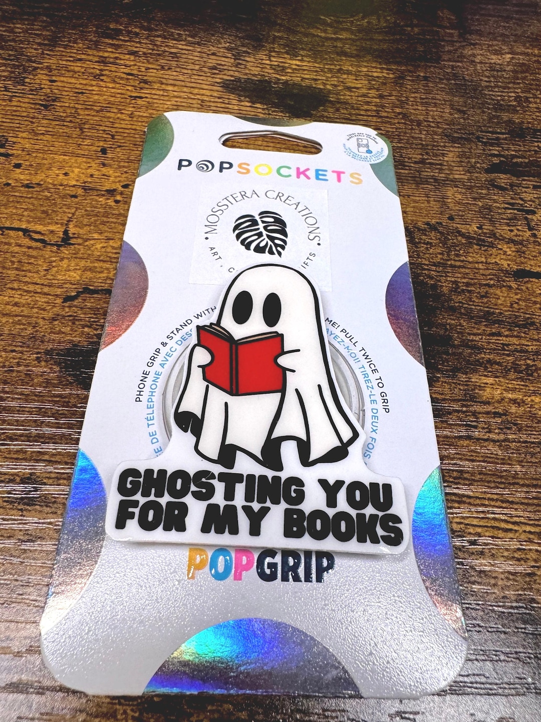 Cute Ghost Reading Pop Socket Phone Grip for Cell Phone or Kindle - Etsy