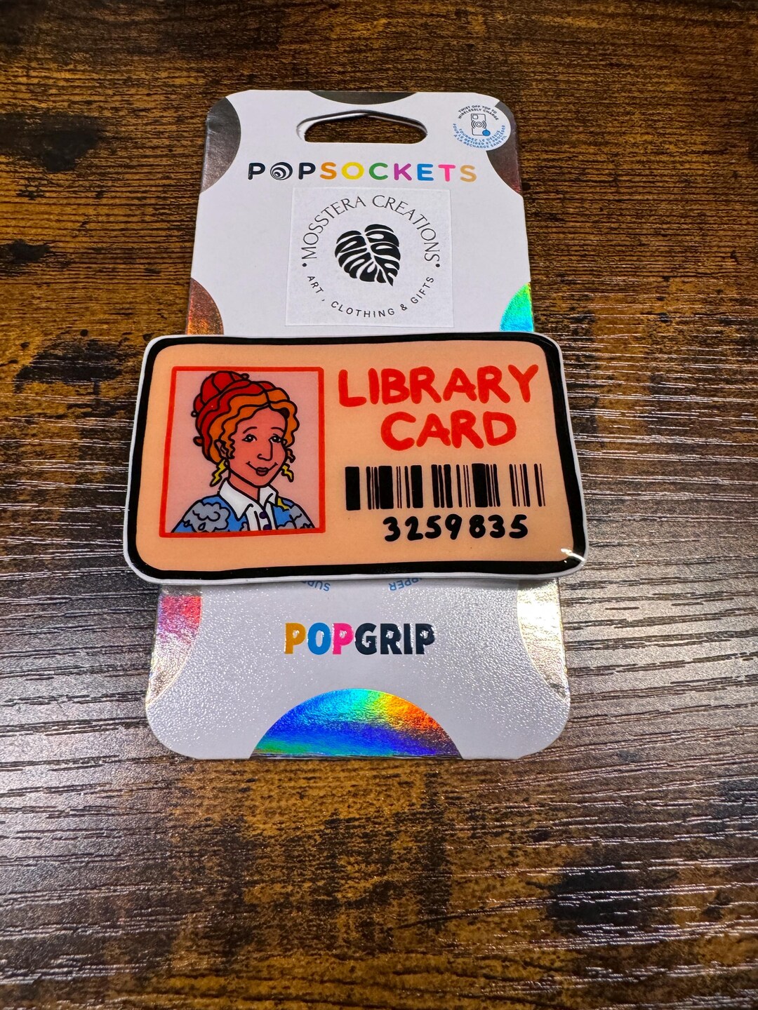 Ms. Frizzle Library Card Pop Socket Phone Grip for Cell Phone or Kindle ...