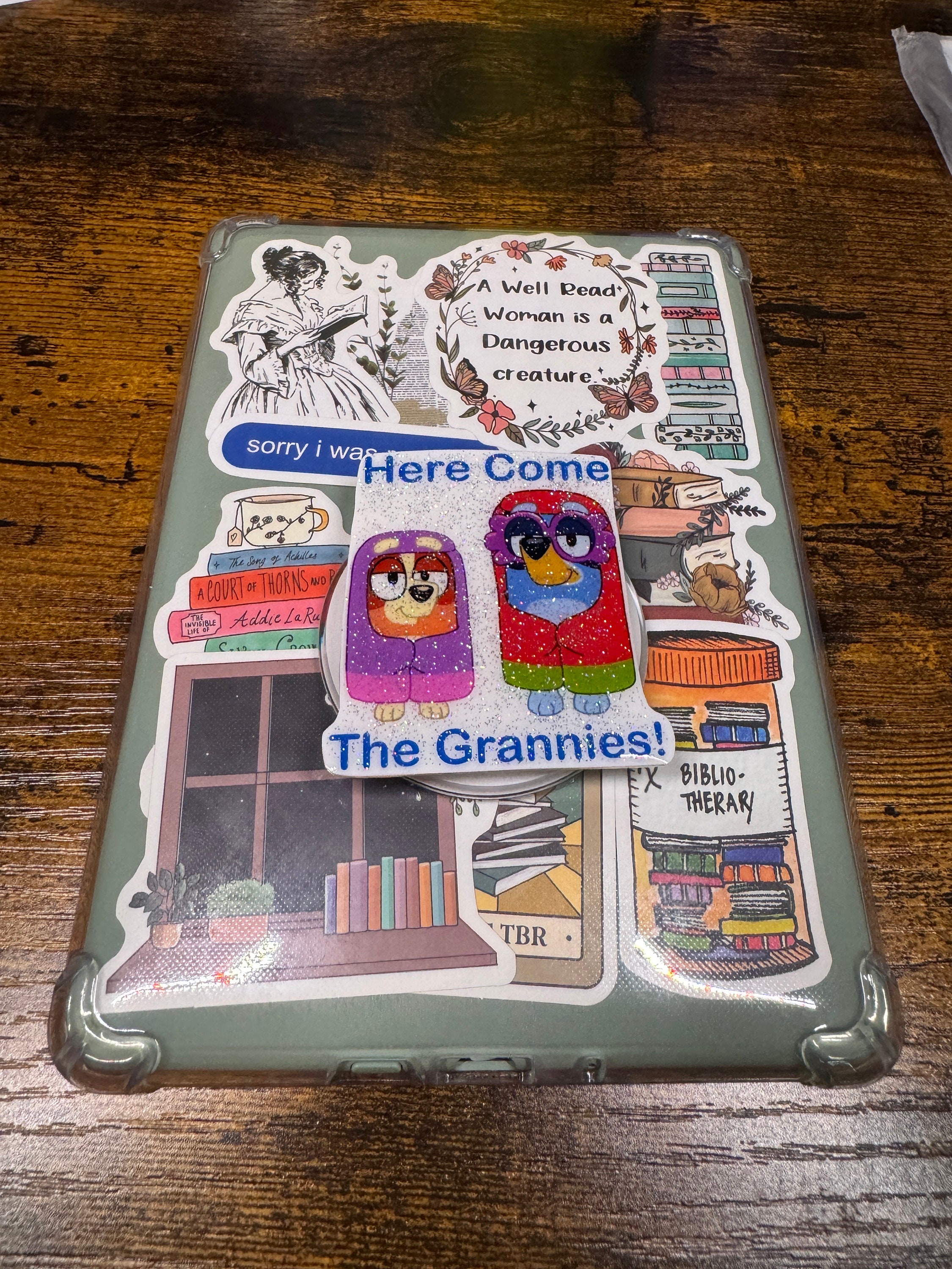 Cute Heeler Grannies Pop Socket Phone Grip for Cell Phone or Kindle ...