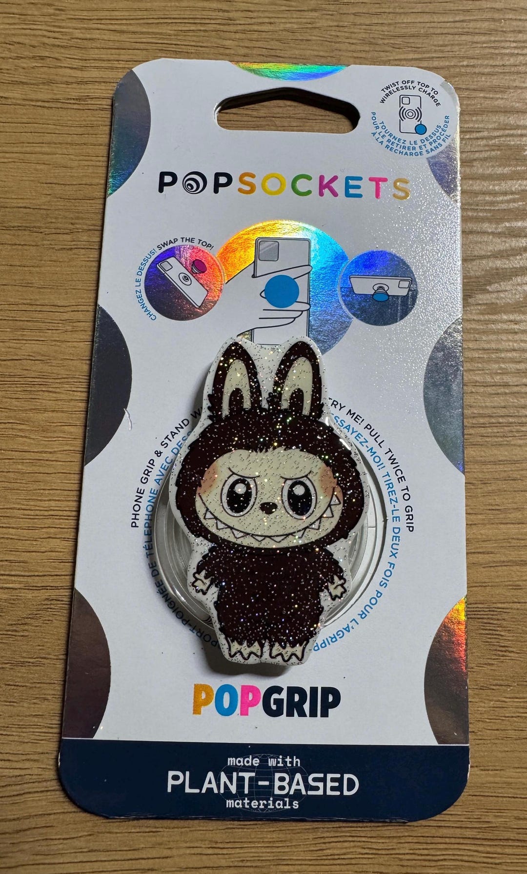 Labubu Monster Brown Chestnut Cocoa Cute Pop Socket Phone Grip for Cell ...