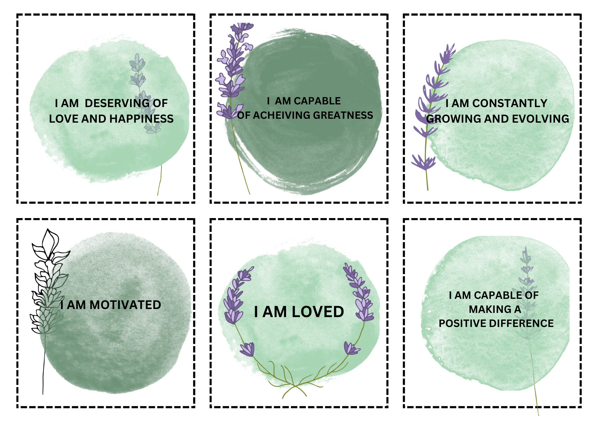 I AM Affirmation Cards (printable) - Etsy