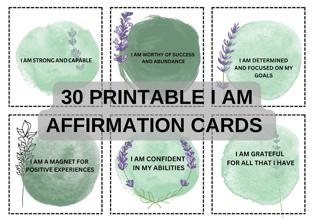 I AM Affirmation Cards (printable) - Etsy