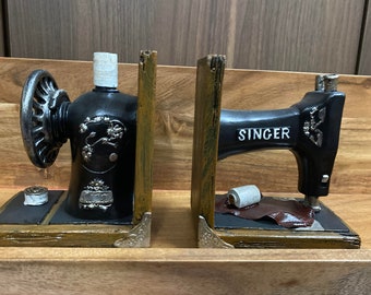 Vintage Style Singer Sewing Machine Bookends Book Tidy Book Shelf - Etsy