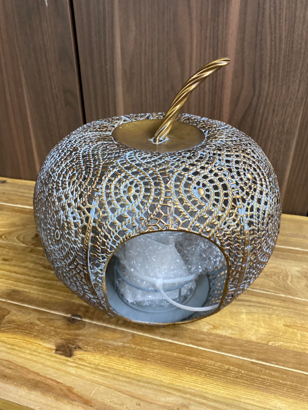 Filigree Apple Lantern: Gold Effect Iron Candle Holder - Etsy