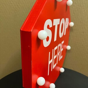LED Stop Here Sign | Lighted Stop Sign for Home or Office, Illuminated ...