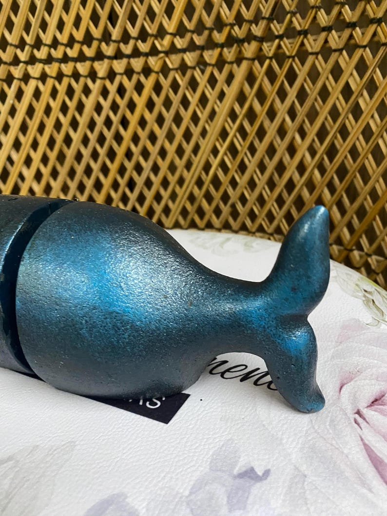 Painted Heavy Cast Iron Whale Bookends - Etsy UK